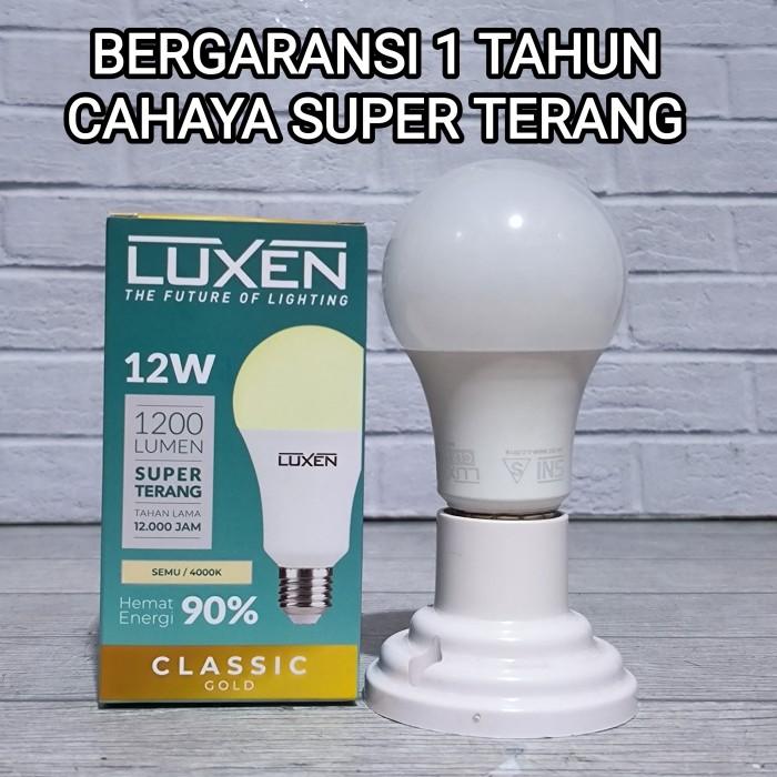 Jual LUXEN CLASSIC GOLD LAMPU LED BULB 12W CAHAYA NATURAL 4000K SEMU SNI - Kota Tangerang ...