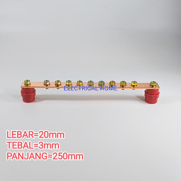 Jual Busbar Tembaga 20 x 3 x 250 Terminal Nol 9 Baut - Kota Surabaya ...