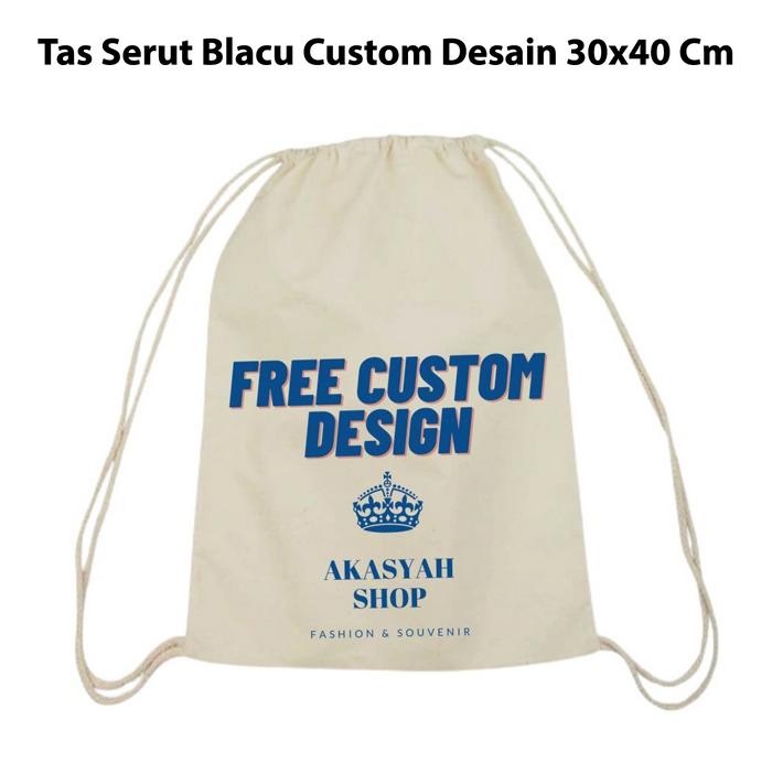 Jual Tas Serut Custom Bahan Blacu Free Desain Full Color 30x40 Cm Murah ...