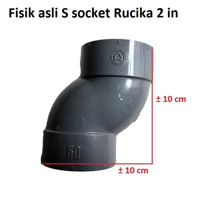 Jual S socket soket pipa PVC Rucika 2" 3" 4" 2 3 4 in inch inci sock ...