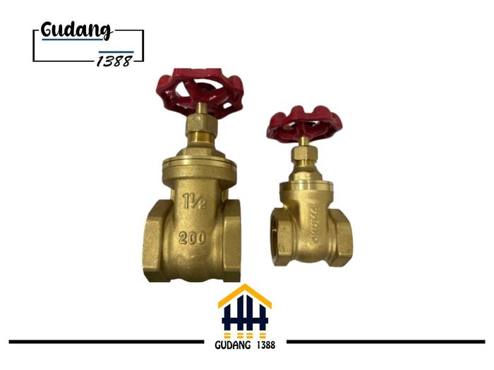 Jual Gate valve kuningan 1" stop kran putar brass - Jakarta Pusat - Gudang1388 | Tokopedia