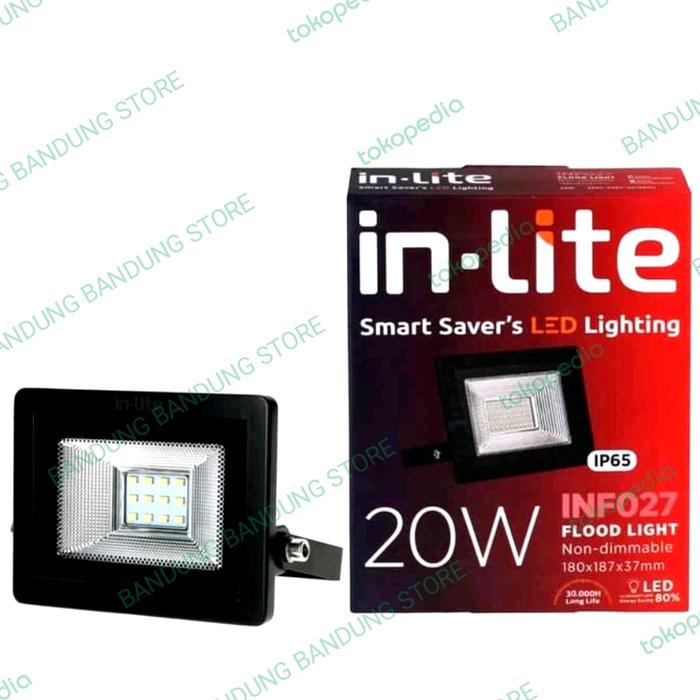 Jual INLITE 20W PUTIH INF027 FLOOD LIGHT LAMPU SOROT LED 20W 6500K ...
