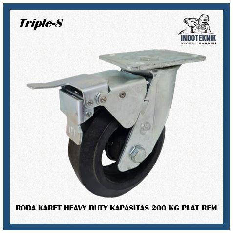 Jual Roda Karet 6 inch HIDUP REM Roda Kastor Etalase Trolley Troli Roda ...