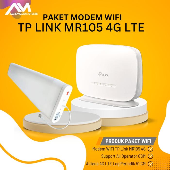 Jual Paket Router Modem Wifi 4G LTE TPLink MR105 Lengkap Antena Yagi ...