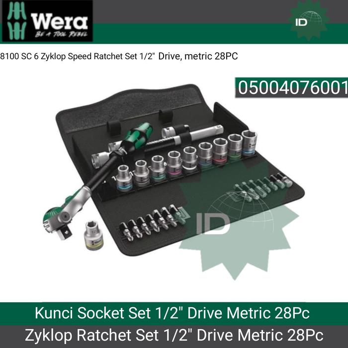 Jual Tool Kit Wera 05004076001 Zyklop Ratchets Set 1/2" Drive, Metric ...