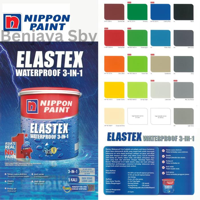 Jual Nippon ELASTEX 3 in1/ Cat Tembok Pelapis Anti Bocor/ Waterproofing ...