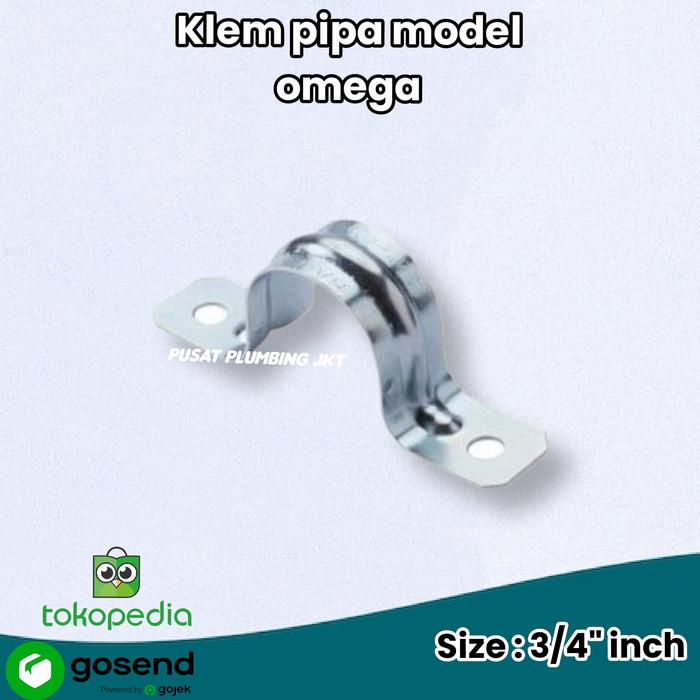 Jual Klem Omega 3/4" inch / Claim pipa dinding 3/4" inch / Hanger Clamp ...