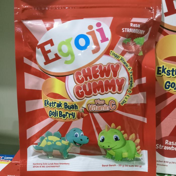 Jual EGOJI GUMMY CHEWY GUMMY RASA STRAWBERRY SACHET ISI 10 BUTIR @ 2 ...