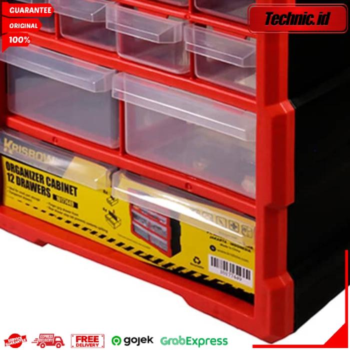 Promo Krisbow LRORC12 Kotak Aksesoris Perkakas 12 Laci 26x27x16 Cm ...