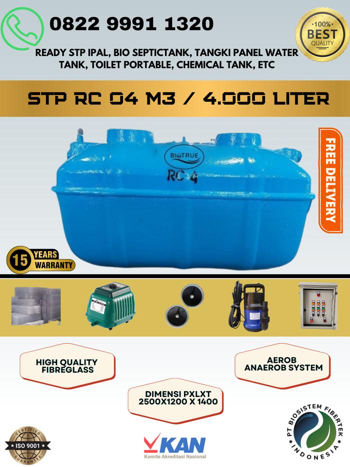 Jual STP Biotech Tipe RC 4. 4 M3/4.000 liter, Septic Tank Biotech ...
