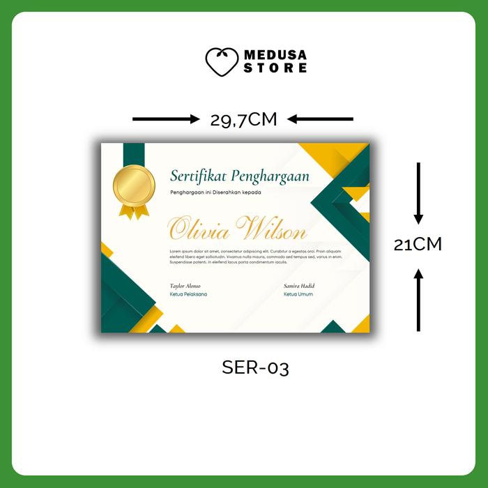 Jual Cetak Sertifikat / Certificate Piagam Penghargaan Full Color ...