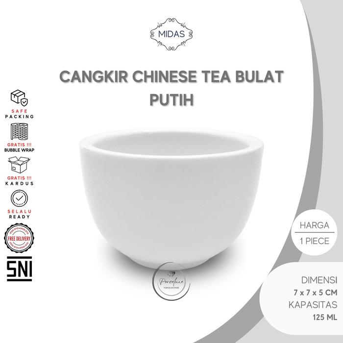 Jual Cangkir Gelas Teh Keramik Chinese Tea Tradisional Bulat Putih SNI ...