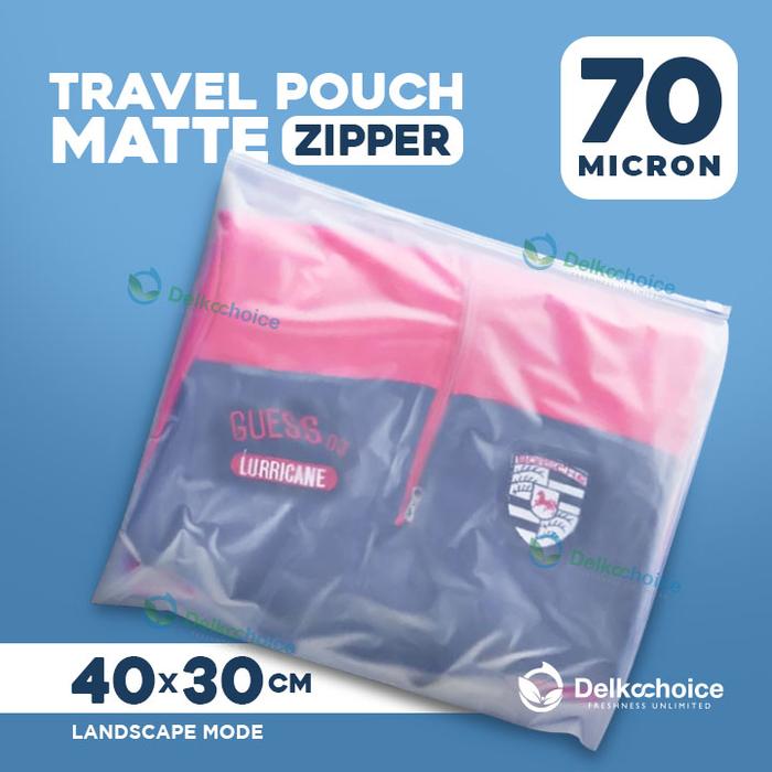 Jual Travel Pouch Zipper Bag Organizer Plastik Matte POLOS DELKOCHOICE ...