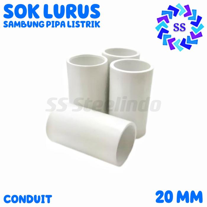 Jual FITTING/SAMBUNGAN PIPA LISTRIK PVC SOK/SHOCK LURUS 20MM (CONDUIT ...