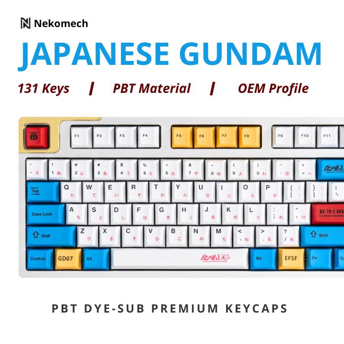 Jual Japanese Gundam Keycaps Keycap 131 Keys PBT Material OEM Profile ...
