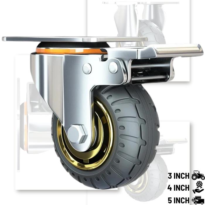 Promo RODA TROLY ROLY RUBBER HITAM DOUBLE BEARING HEAVY DUTY 3 INCH 4 ...