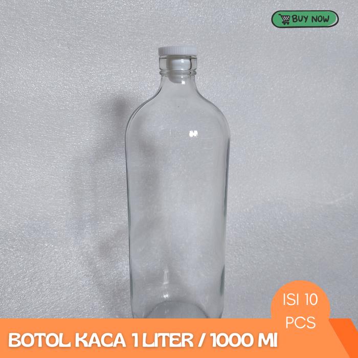 Promo (ISI 10 PCS) BOTOL BENSIN 1 LITER / BOTOL KACA 1000 ml / BOTOL ...