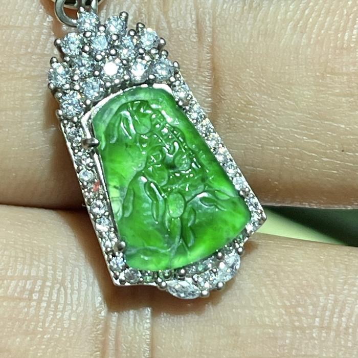 Jual Giok jadeite feicui tipeA liontin ikatan perak s925 pemandangan ...