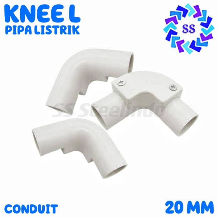 Jual FITTING/SAMBUNGAN PIPA LISTRIK PVC ELBOW KNEE L 20MM LONG (CONDUIT ...