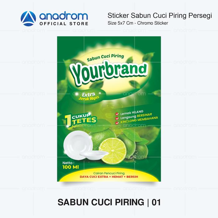 Jual Sticker Kemasan Sabun Cuci Piring Persegi l | Sticker Label ...