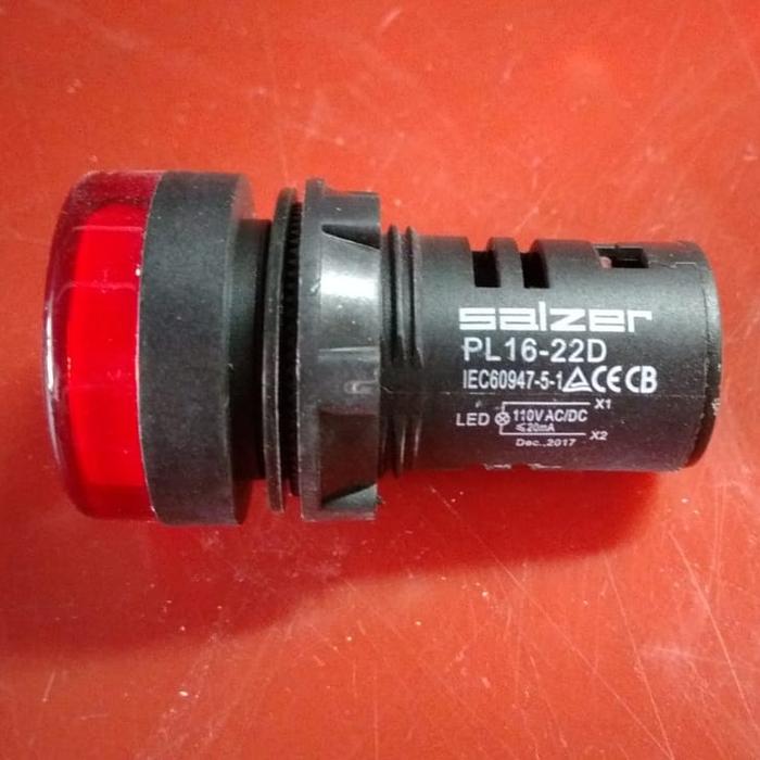 Jual Pilot Lamp 22mm 110VAC/DC (PL16-22D-110V) Salzer 22 mm 110Volt AC ...