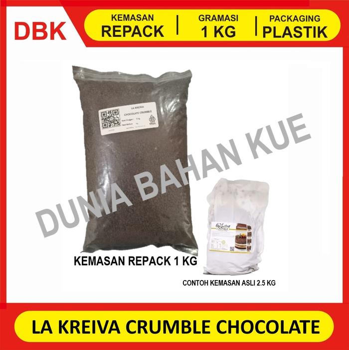 Jual REPACK - CHOCOLATE LA KREIVA CRUMBLE FINE TOPPING 1 KG - Kab ...