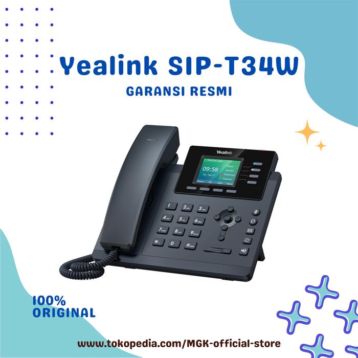 Jual Yealink SIP-T34W High Performance Gigabit Color Screen Wi-Fi IP Phone - GARANSI RESMI ...