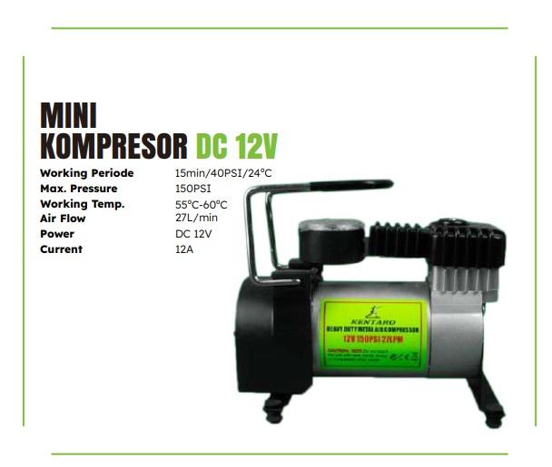 Jual MINI AIR COMPRESSOR KENTARO / MINI KOMPRESSOR ANGIN AKI MOBIL DC ...