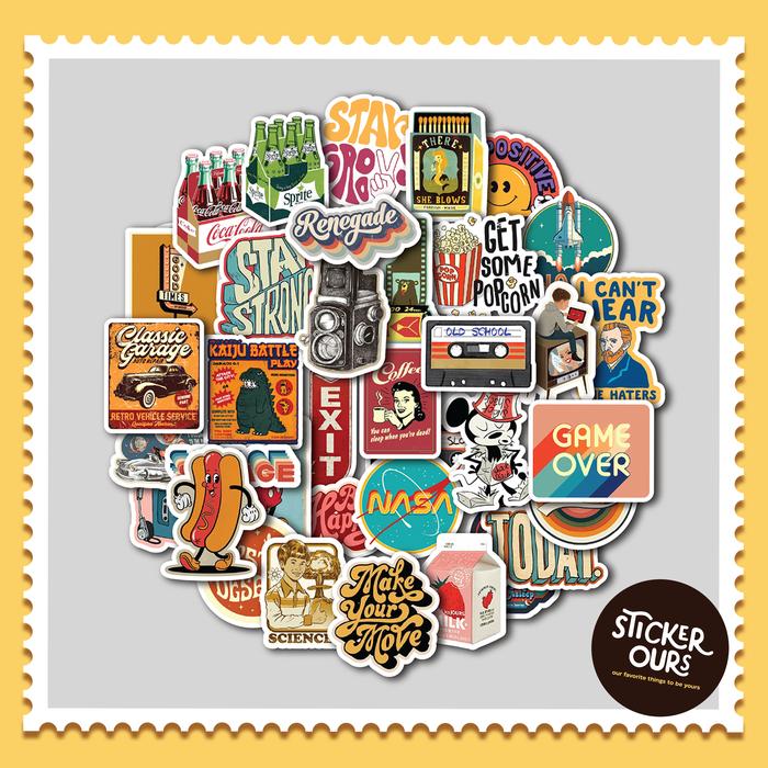 Jual STICKER PACK RETRO VINTAGE | STIKER TUMBLER LAPTOP | STIKER KOPER ...