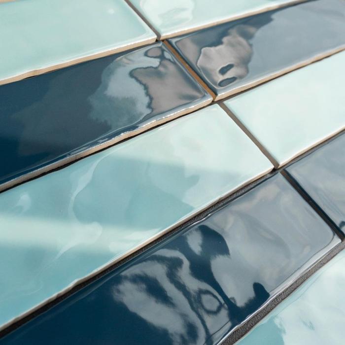 Jual Backsplash/ Subway Tile Merk Venus Takko Denim Blue Wave Glossy ...