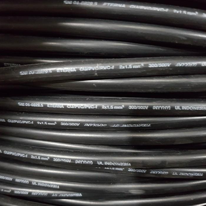 Jual Eterna NYYHY 2x1.5 MM Meteran / Kabel Listrik Hitam Serabut Tembaga NYY HY 2 x 1.5 MM Ecer ...