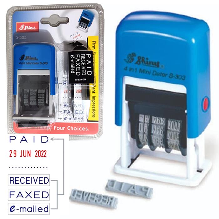 Jual Stempel Tanggal / Dater Otomatis Shiny S303 4in1 (PAID, RECEIVED ...