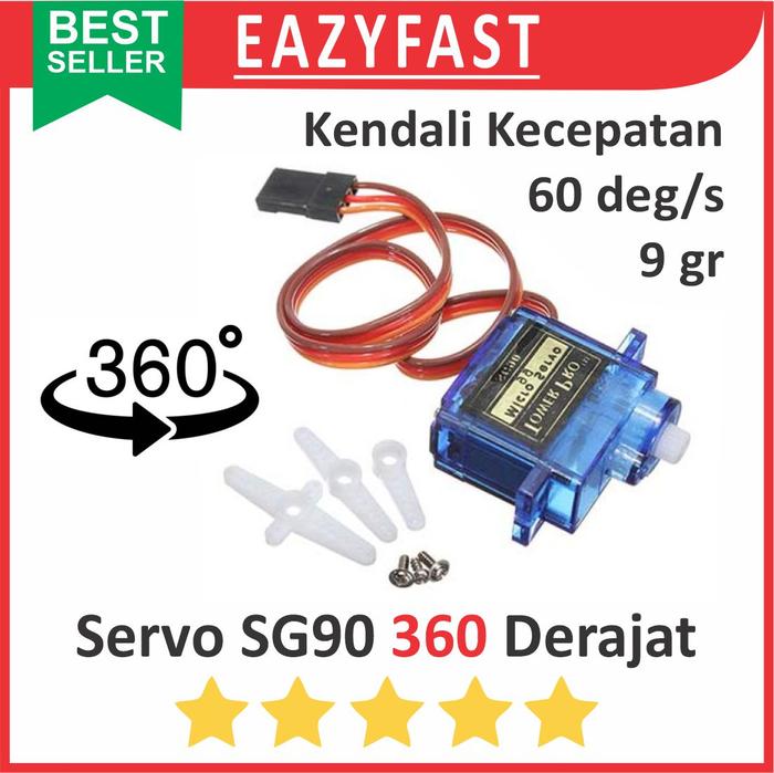 Jual Motor Servo RC SG90 360 Degree Putar Derajat Drajat Continue ...