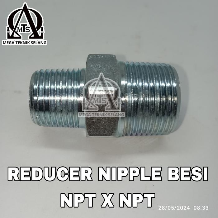Jual Reducer Double Nepel Besi 1/2" NPT X 3/4" NPT #3000 Double Nipple MB X MB - Jakarta Pusat ...