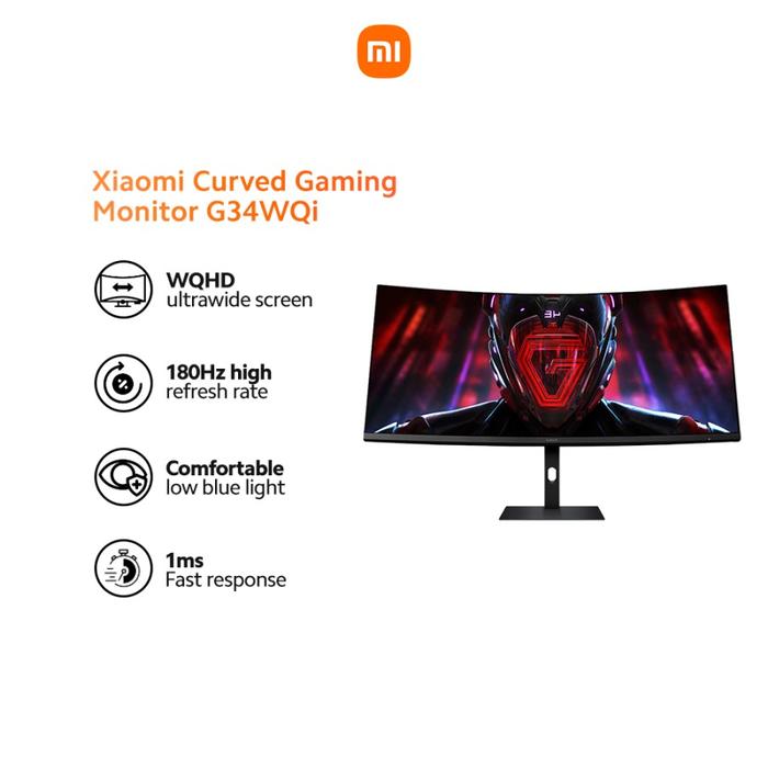 Jual Xiaomi Mi Monitor 34" G34WQi WQHD Ultrawide 180Hz Curved Gaming ...