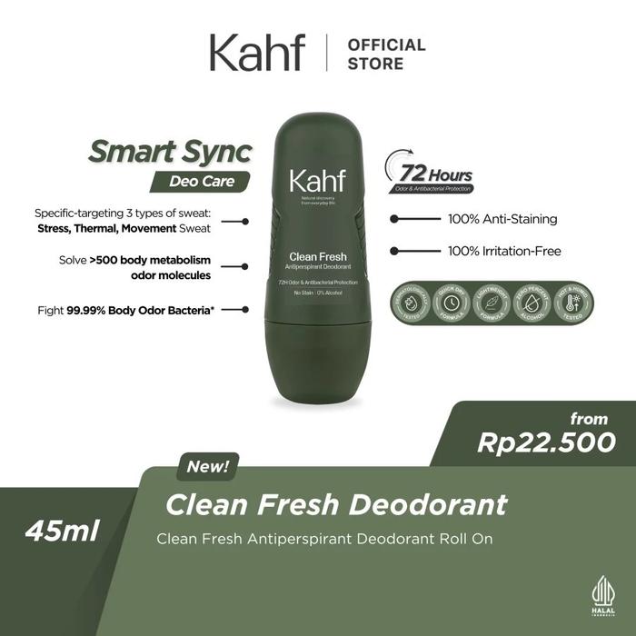 Jual Kahf Antiperspirant Deodorant Roll On 45 ml Nature Charged AP Deo ...