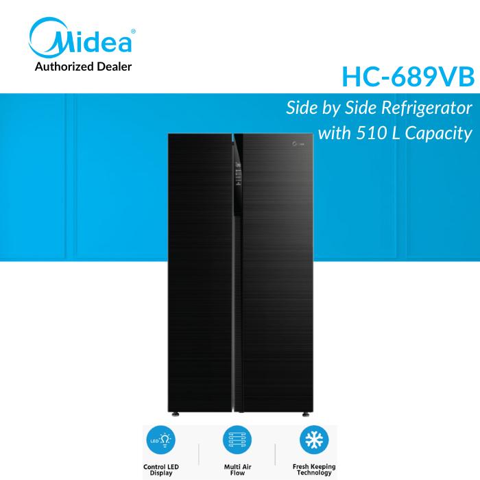 Promo KULKAS MIDEA HC-689VB SIDE BY SIDE TWO VOOLING 510 L HC 689 Cicil ...