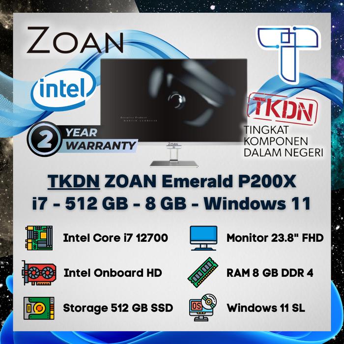 Promo TKDN AIO Zoan Emerald P200X All in One - Core i7 12700 - 512 GB ...