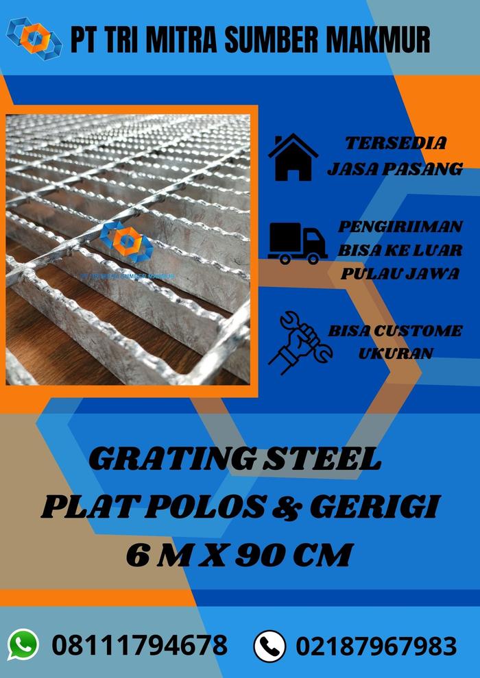 Jual GRATING STEEL PER LEMBAR 6 M X 90 CM DAN CUSTOME HARGA MURAH - Kab ...