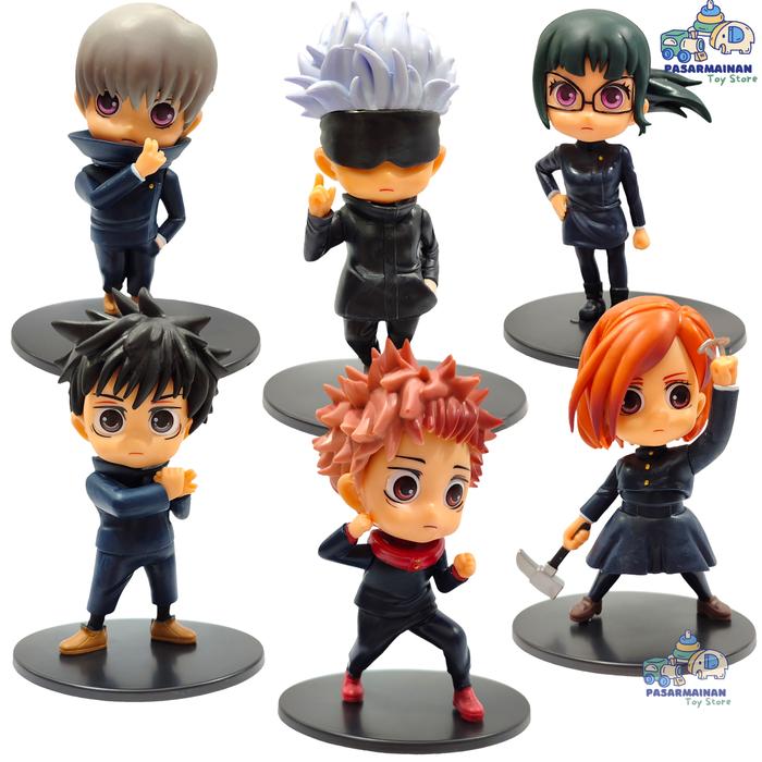 Jual Figure Jujutsu kaisen Set 6 Gojo Satoru Itadori miniatur pajangan ...