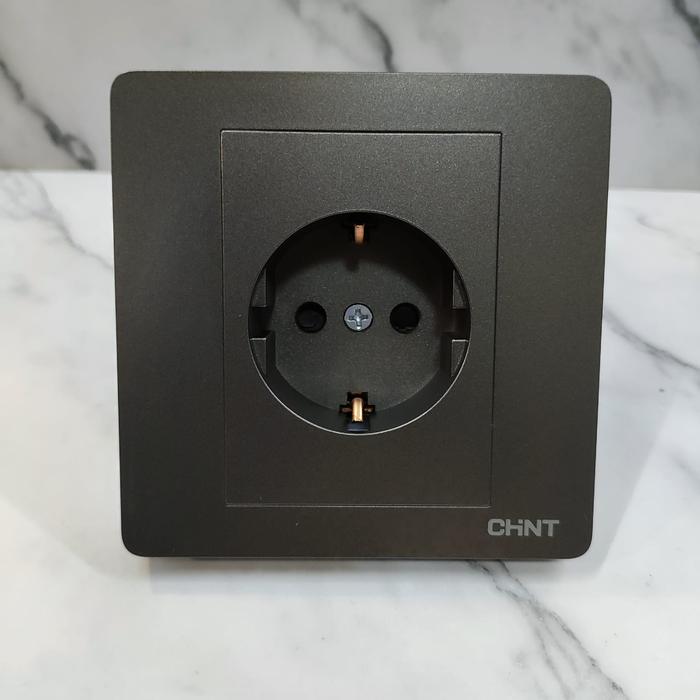Jual CHINT NEW 2M Stop Kontak 16A GERMAN STANDARD SOCKET 250V - GREY ...
