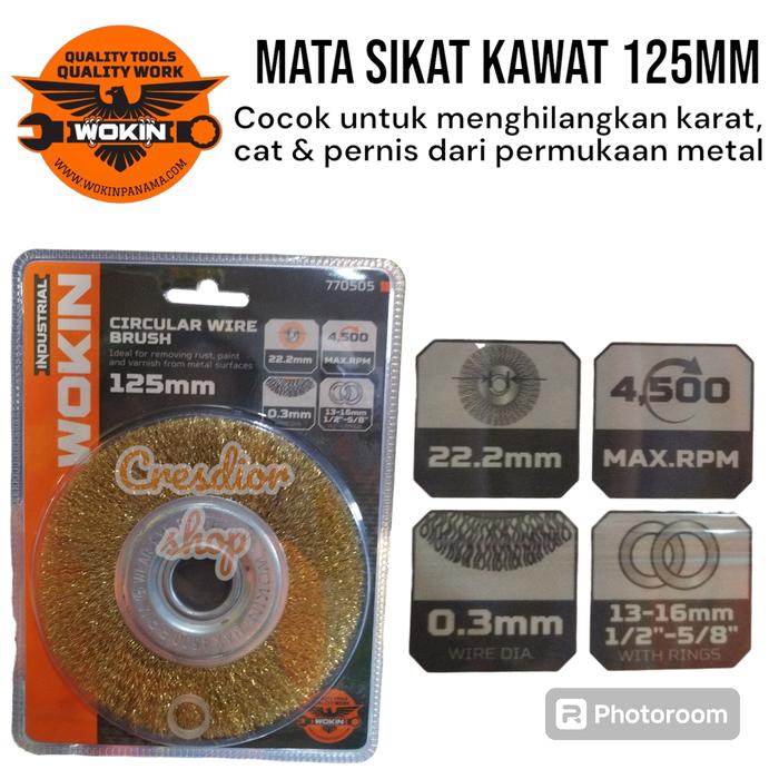 Jual mata gerinda sikat kawat piring 4 inch 4inch 125mm 125 mm circular wire brush WOKIN ...