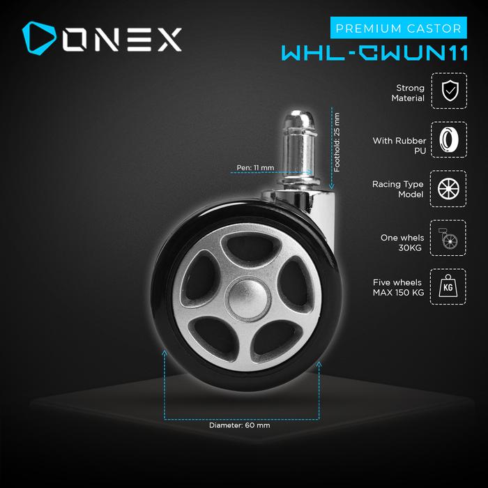 Promo ONEX RODA KURSI GAMING CASTOR WHEELS GAMING CHAIR - WHL-CWUN11 - Jakarta Utara - ONEX ...