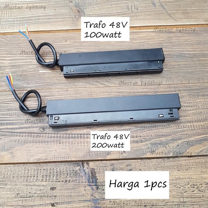 Jual Trafo 100watt 200watt 48volt magnetic adaptor untuk rell inbow ...