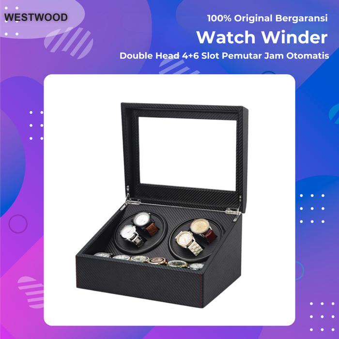 Jual WESTWOODWINDER 4 + 6 SLOT MECHANICAL WATCH WINDER - KOTAK PEMUTAR ...