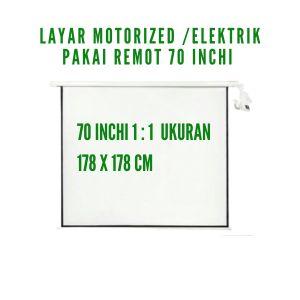 Jual layar projector 70 Inchi Motorized / Screen elektrik pakai remote ...