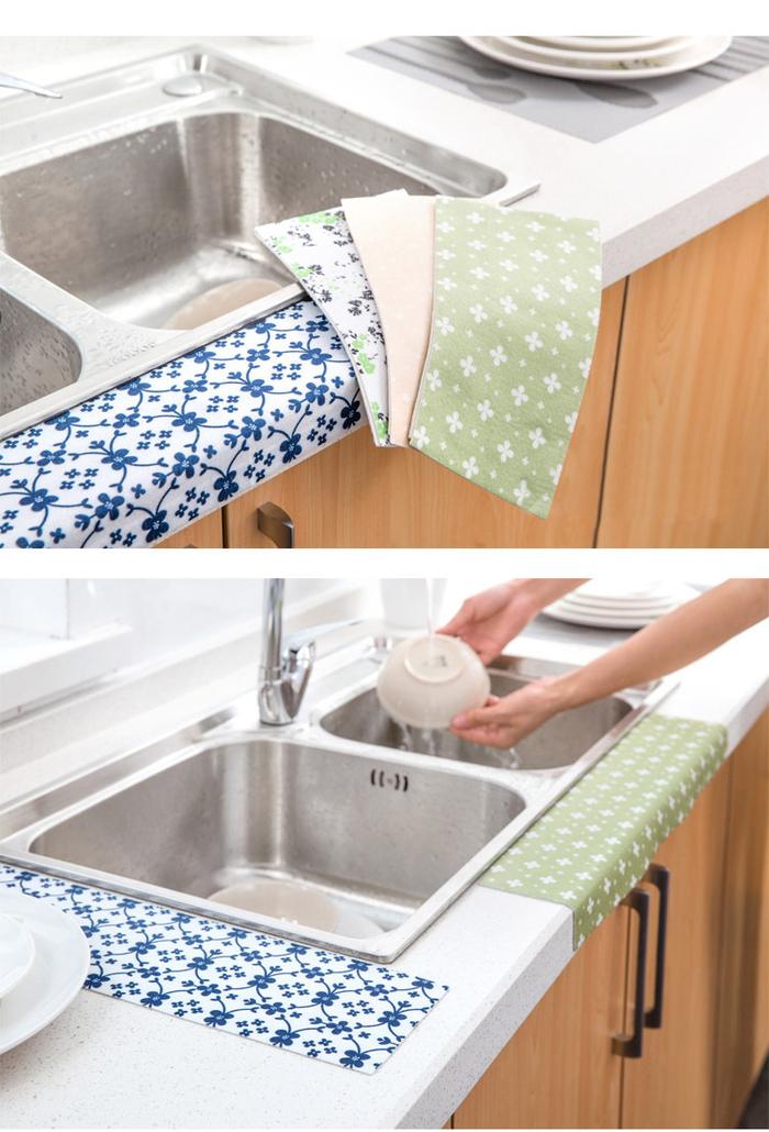 Promo RW164 Stiker Kain Penyerap Air di Wastafel Kloset Kitchen Sink ...