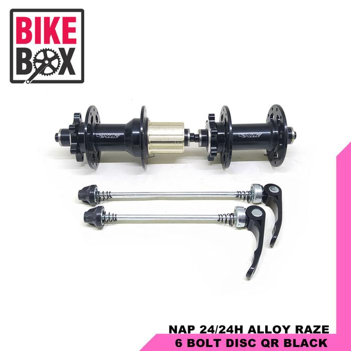Jual HUB / NAP FREEHUB SET 24HOLE ALLOY RAZE 6 BOLT DISC QR HITAM ...