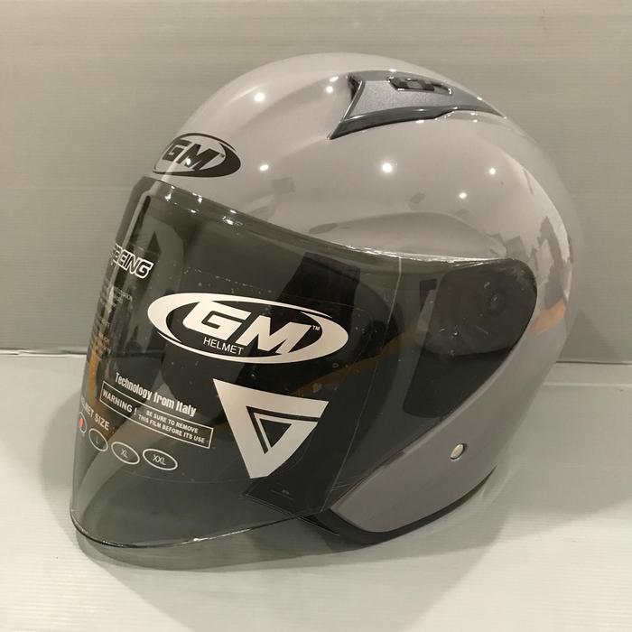 Jual GM G1 SOLID VISOR LIGHT SMOKE HELM OPEN FACE - DIM GREY, L ...