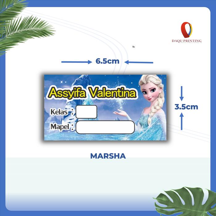 Jual Stiker Label Buku Nama Mata Pelajaran Sekolah - Bisa Custom Nama ...